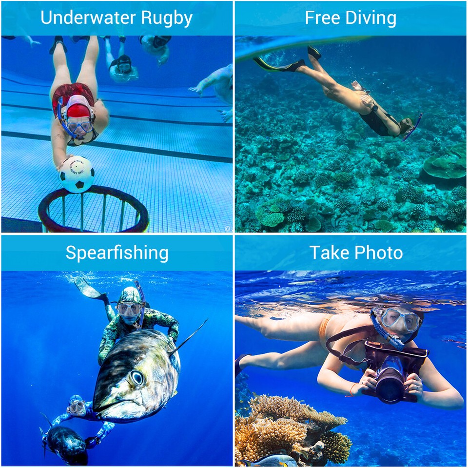 Adult Tempered Glass Diving Set Scuba Anti-Fog Goggles and Snorkeling ...