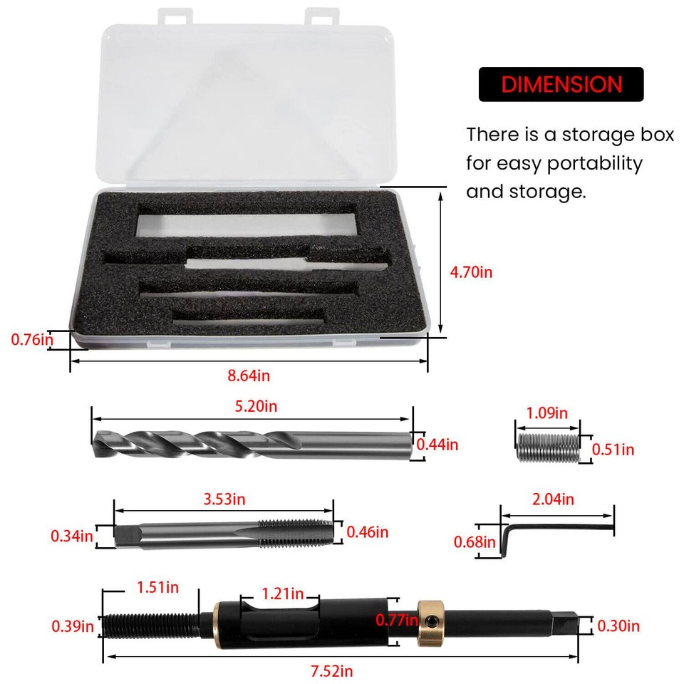 M11 x 1.5 Head Bolt Thread Repair Kit 35119S For Honda Toyota Ford GM ...