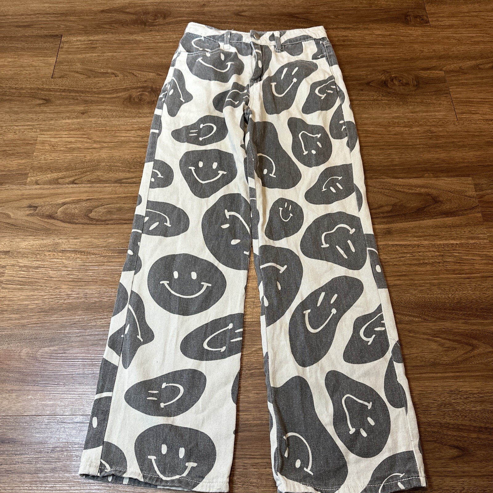 Bailey Rose Tan Brown Smiley Face Jeans Size Small Ha… - Gem