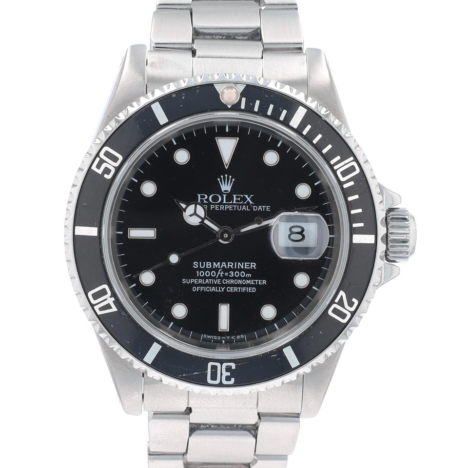 Rolex Submariner 16610 40mm Steel Black Dial Rotating Bezel Oyster Band ...