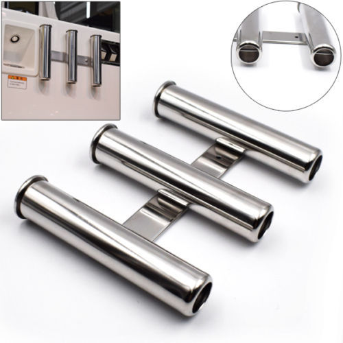 Stainless Steel 3 Tubes Boat Fishing Rod Holder Side Mount for Marine ...