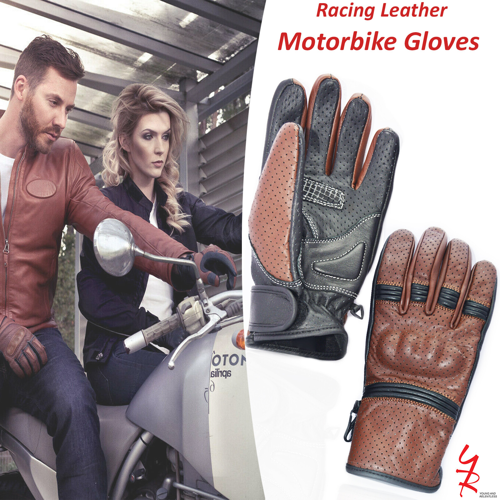 Suzuki GSXR Motorbike Racing Gloves Original Leather Motorcycle Off ...