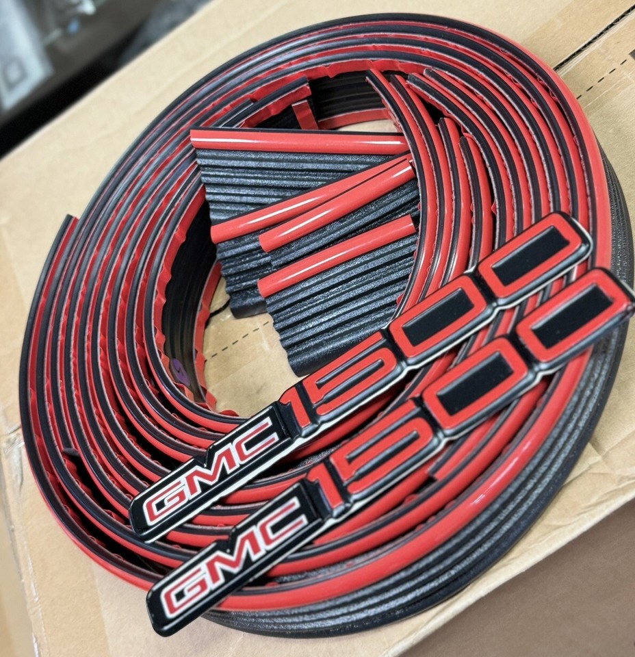 88-98 OBS GMC Sierra Side Molding Pre Cut Single Cab w/ 2pc 1500 emblem ...