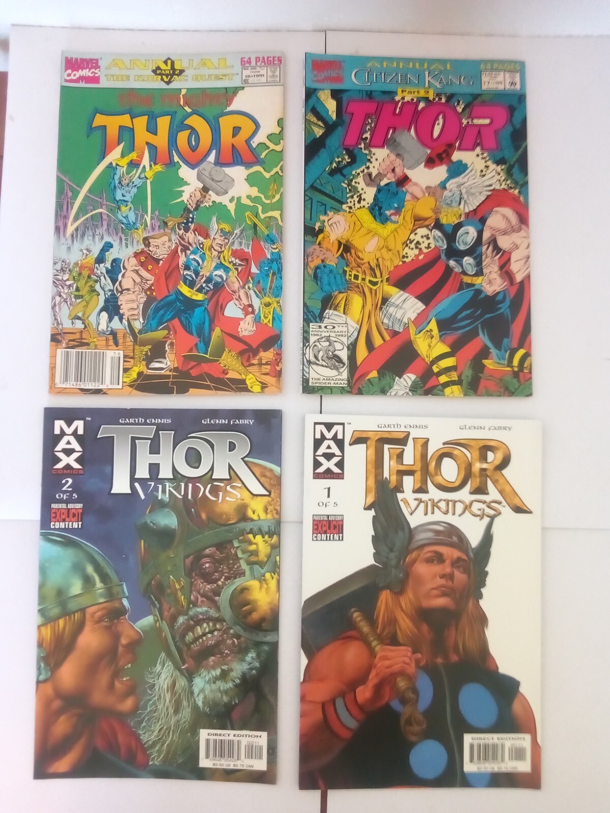 Thor Vikings Issues 1 & 2, Max Comics, The Mighty Thor Annual #16 & 17 ...