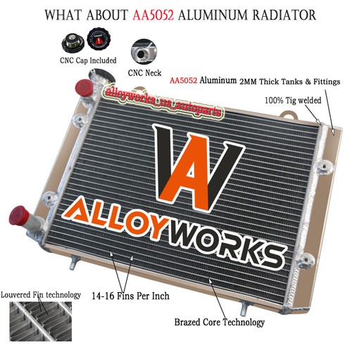 Aluminum (2 Row) Radiator For 2005-2009 06 07 Polaris Ranger XP 500 700 ...