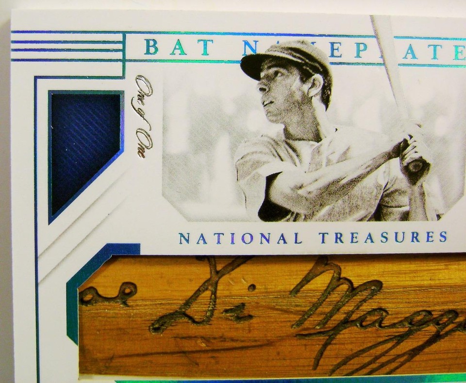 JOE DiMAGGIO 1/1 ONE OF ONE BAT NAMEPLATES PANINI NATIONAL TREASURES ...