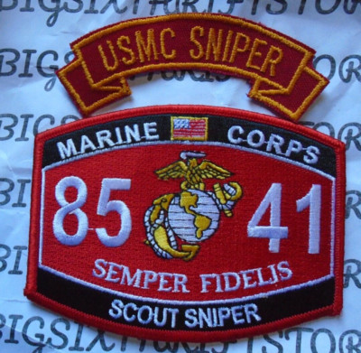 MARINE CORPS MOS 8541 SCOUT SNIPER EGA EMBROIDERED PATCH WITH USMC ...