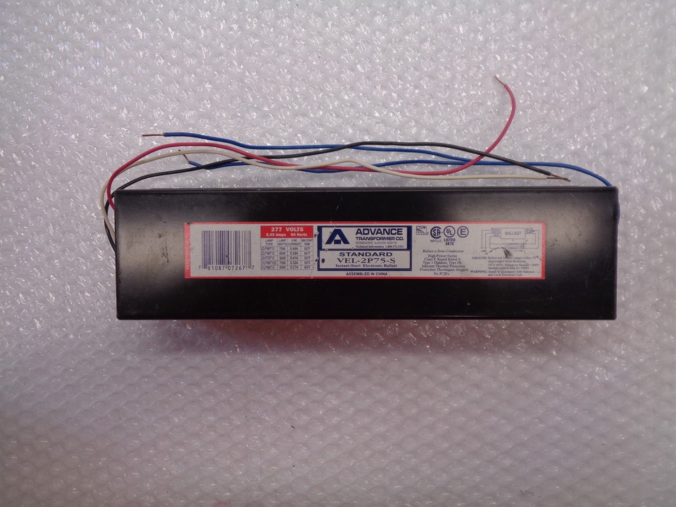 ADVANCE TRANSFORMER VEL-2P75-S BALLAST 277V NSNP | eBay