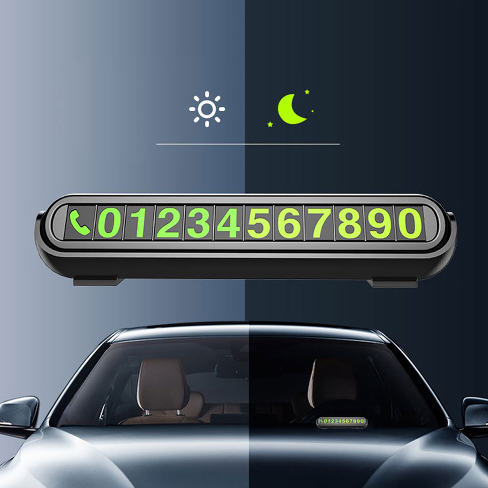 Hidden Car Temporary Parking Card Luminous Phone Number Sticker Card ...