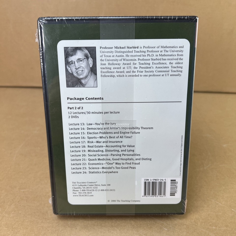 Meaning from Data : Statistics Made Clear by Michael Starbird (DVD) NEW ...