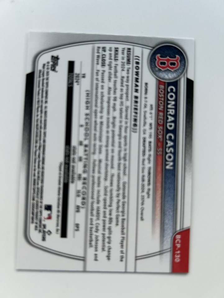 2025 Bowman Chrome Baseball CONRAD CASON 1st Reptilian Refractor! | eBay