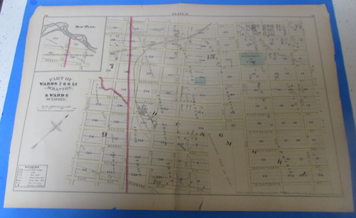 ORIGINAL 1877 SCRANTON PA. (WARDS 7,9 & 13) dUNMORE (WARD 6) PLATE M ...