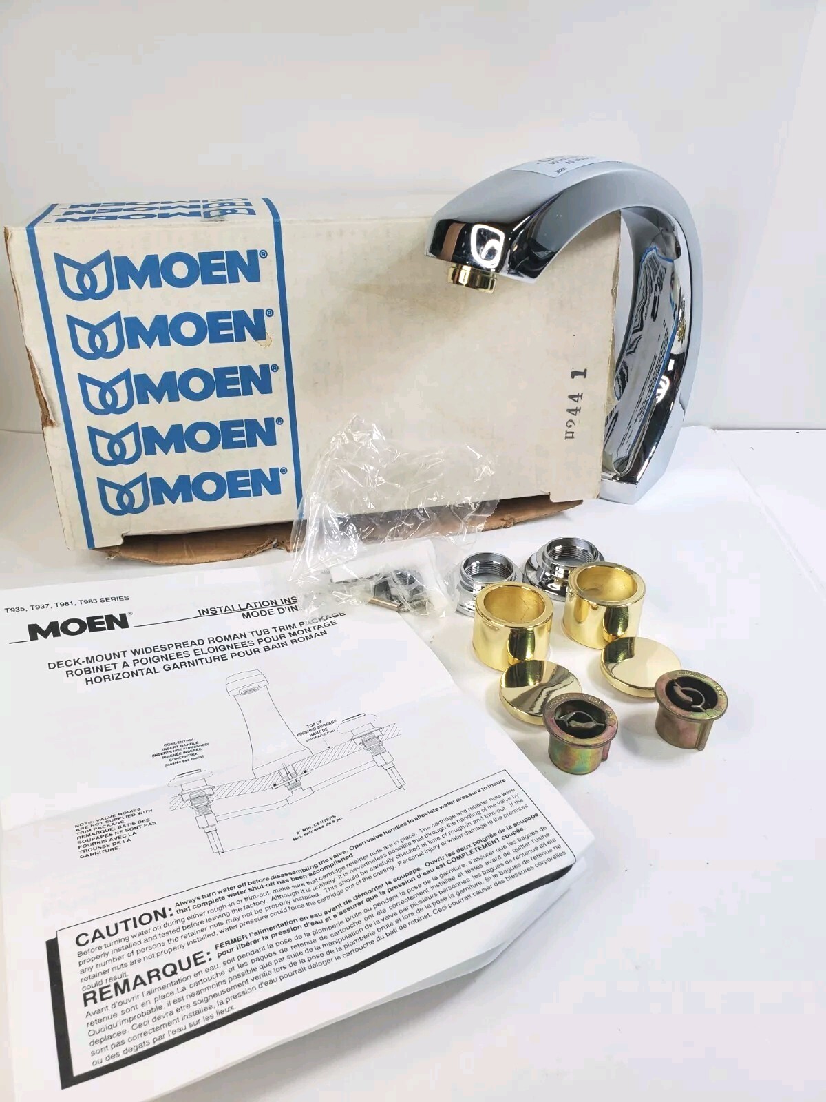 Moen Roman Tub Trim Kit Concentrix Chrome Brass Deck Mount Wide Spread ...