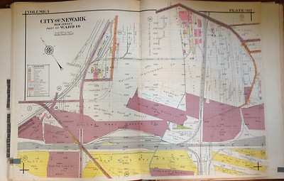 ORIG 1927 NEWARK NEW JERSEY AV G TO AV P & WRIGHT ST TO NEW NORK AV ...