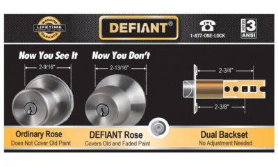 Door Knob Stainless Steel Lock Entry Defiant Set Keyed Passage Keys ...
