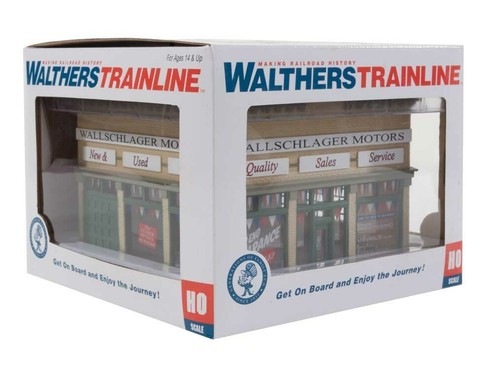 Walthers HO 1/87 Wallschlager Motors Auto Dealership ASSEMBLED PAINTED ...