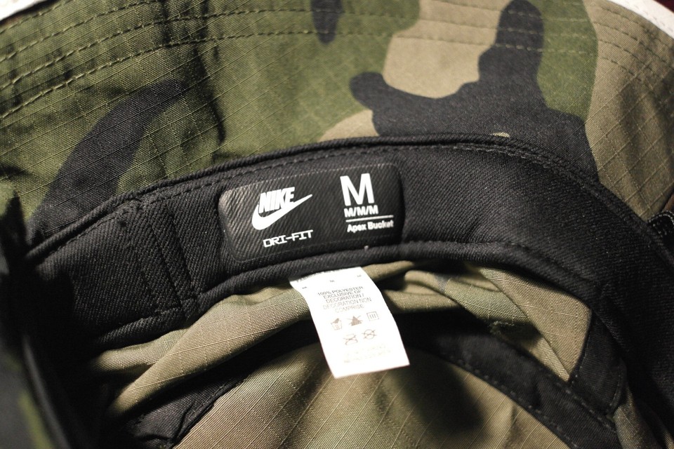 Nike OnField Baseball Dri-Fit Apex Boonie Army Camo Bucket Hat Safari ...