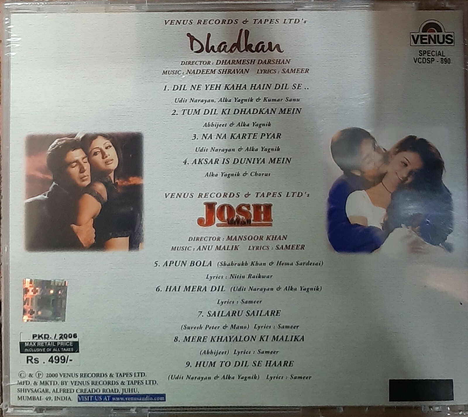 Dhadkan / Josh - Kumar Sanu, Udit Narayn, Alka Yagnik, Abhijeet - Audio ...