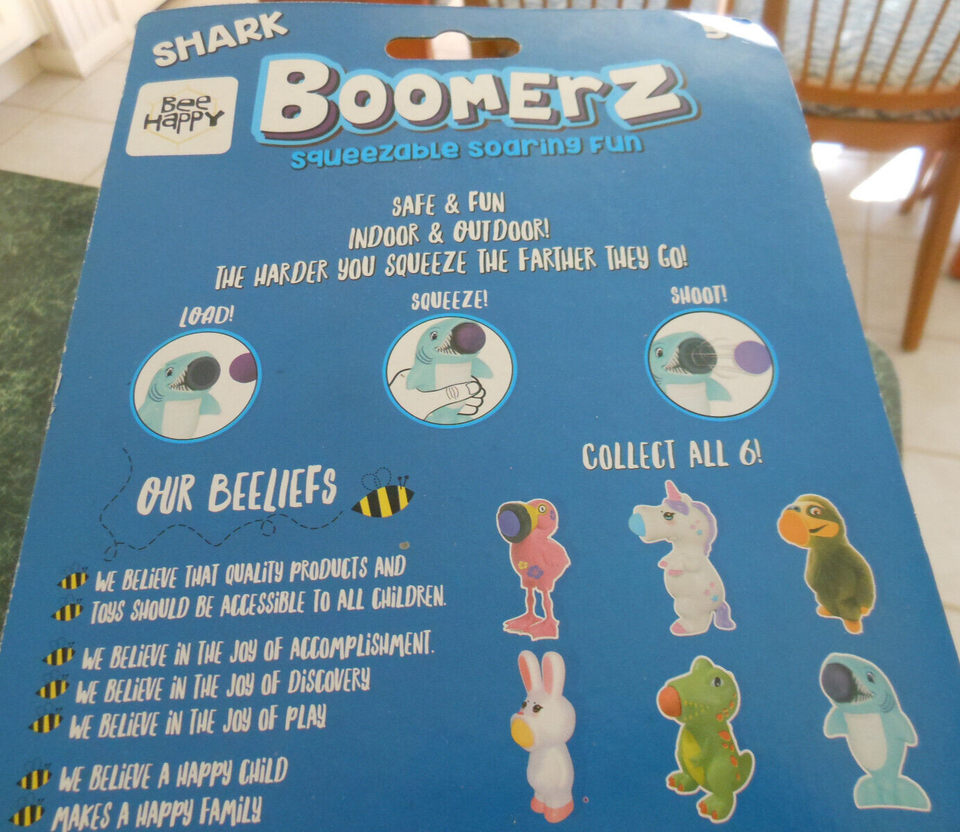 SHARK BOOMERZ Toy Squeezable Blue SHARK Ball Popper Launcher Toys 5+ | eBay