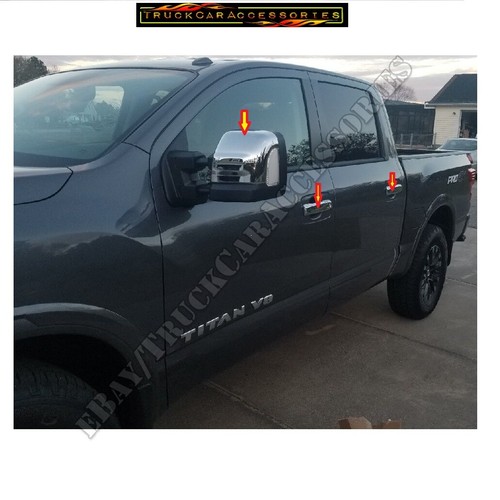 For 2016 17 18 19 20 2021 Nissan TITAN Chrome Cover Towing Mirror+4 ...