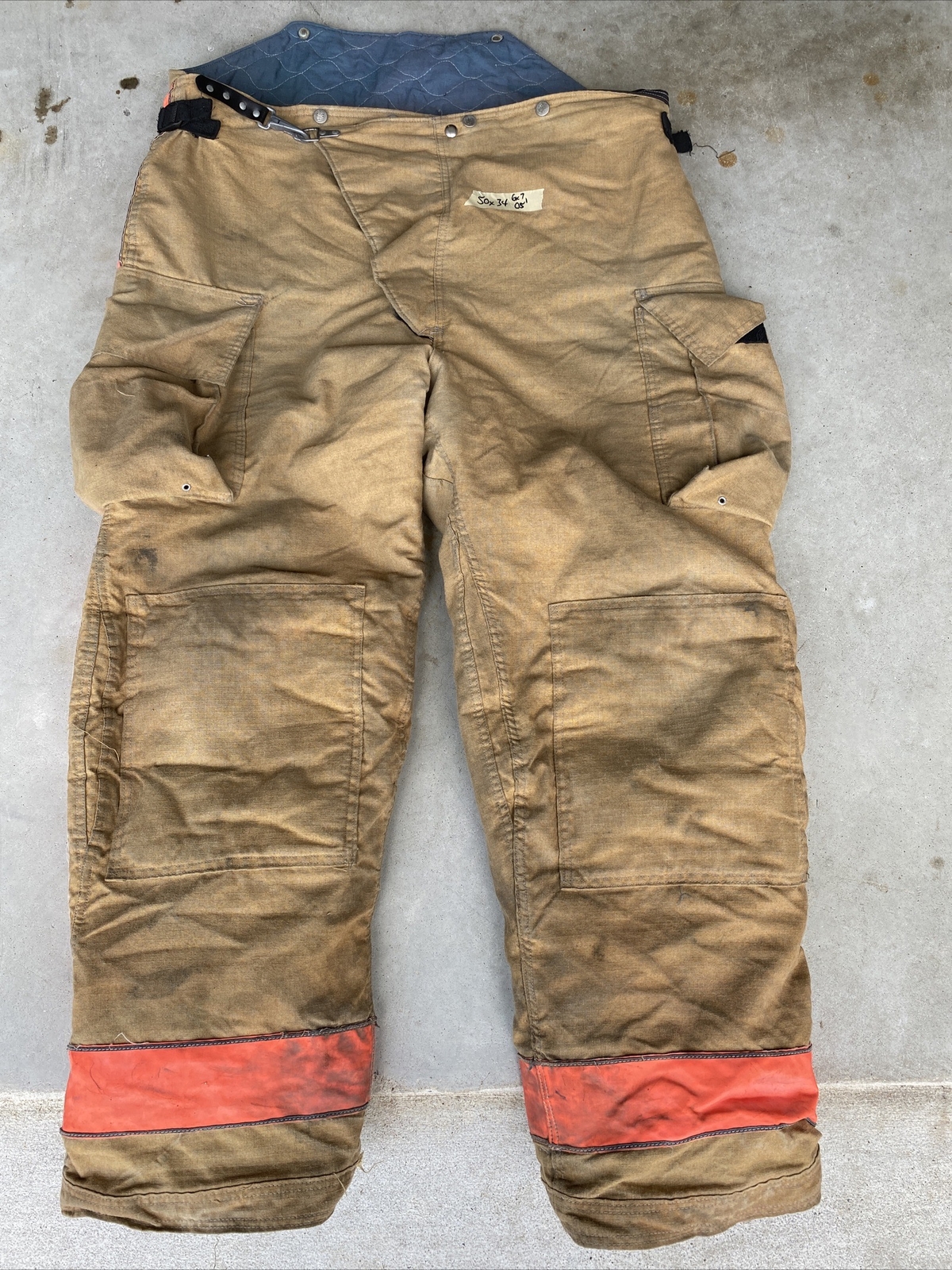 Firefighter Turnout Bunker Pants Globe GX - 7 50 X 34 2005 Bib Style ...