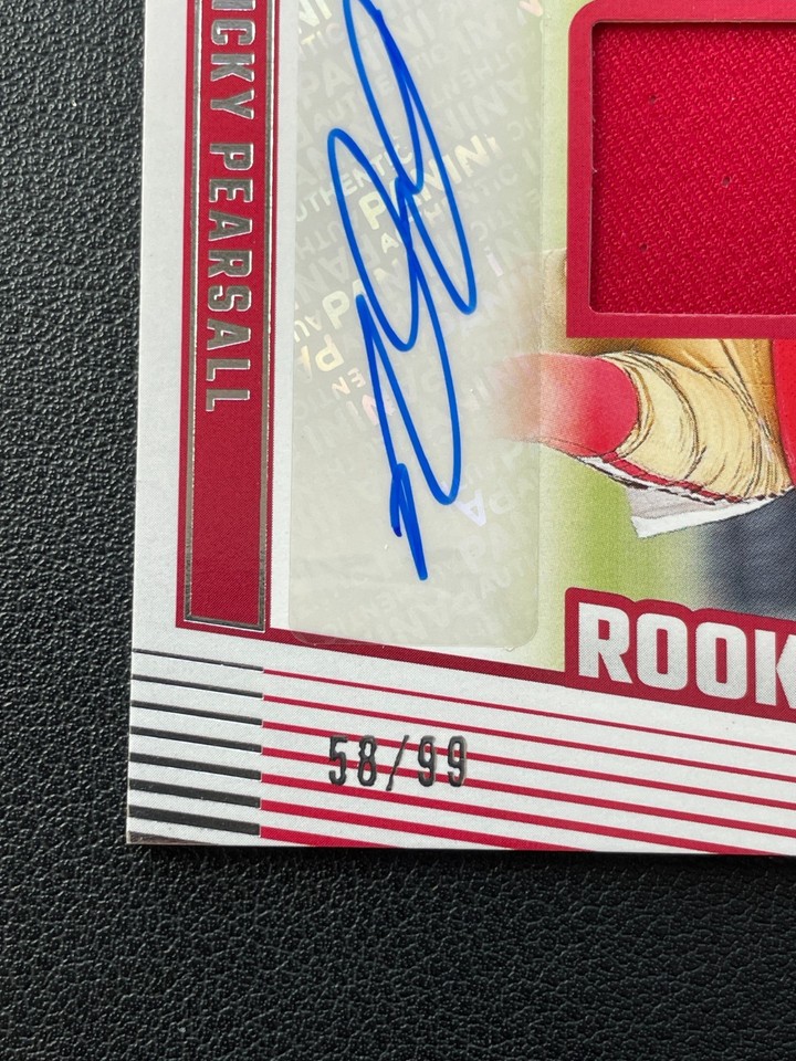 2024 Panini Donruss Football Ricky Pearsall Rookie Phenim Patch Auto 58 ...