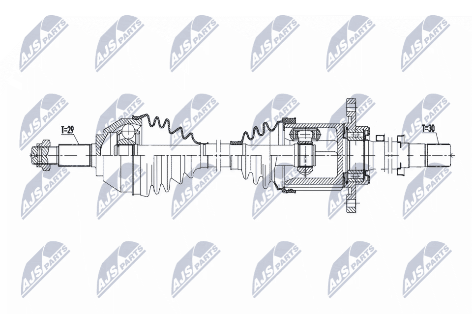 DRIVE SHAFT CV JOINT FRONT RIGHT NPW-NS-163 NTY NEW OE REPLACEMENT ...