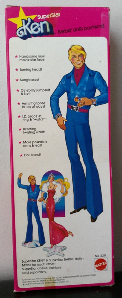 Vintage Superstar Ken 1977 No 2211 with ring gift **No Sunglasses ...