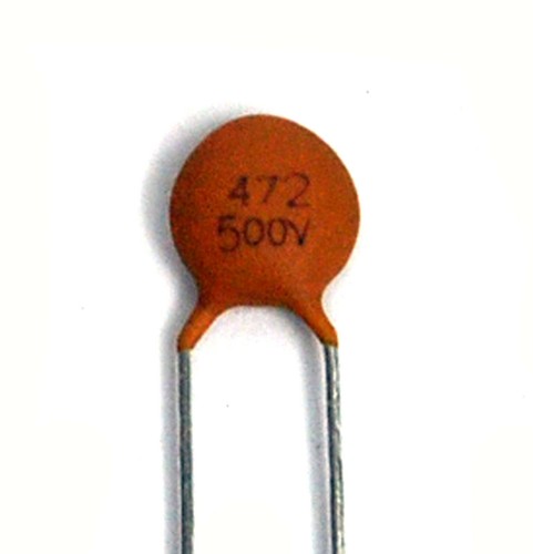 100pc Disc Ceramic Capacitor 4700pF 472 500V M +/-20% Z5U pitch=5mm ...