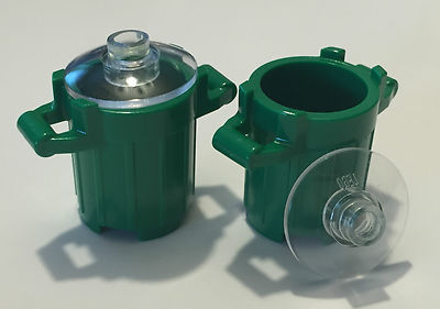 *NEW* 5 Pieces Lego Trash Can Dust Bin GREEN 2x2x2 with TRANS CLEAR ...