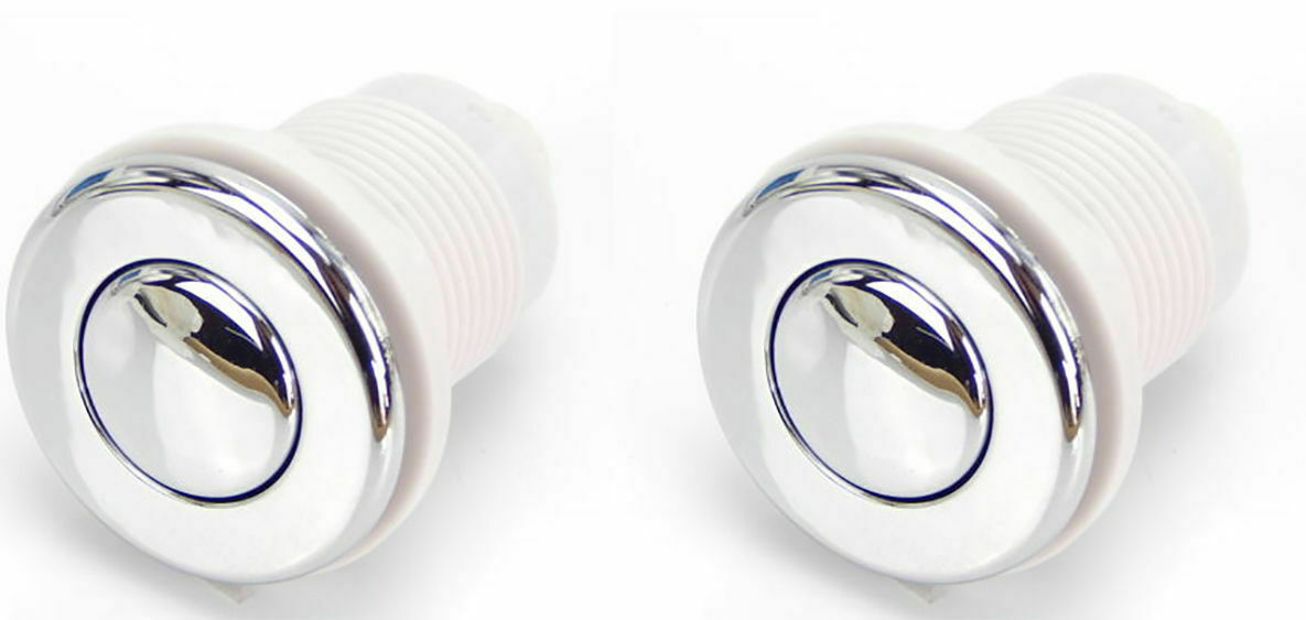 2x SPA PEDICURE PARTS AIR SWITCH/ PUSH BUTTON/ AIR BUTTON CHROME COVER ...