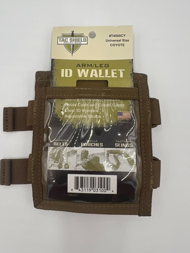 TAC SHIELD ARM/LEG TACTICAL ID WALLET UNIVERSAL SIZE COYOTE BROWN ...