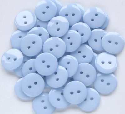200 Pcs Light Blue Buttons 5/8 Inch 15mm 2 Holes Resin For Sewing DIY ...