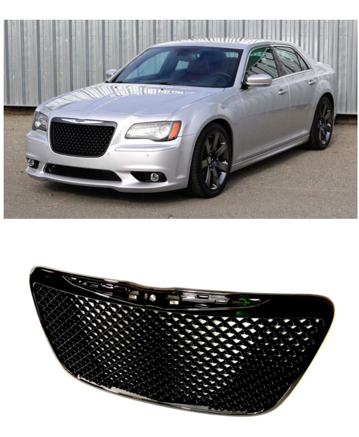 Fits For 2011 2015 Chrysler 300 Gloss Black Grille Mesh Bentley Grill ...
