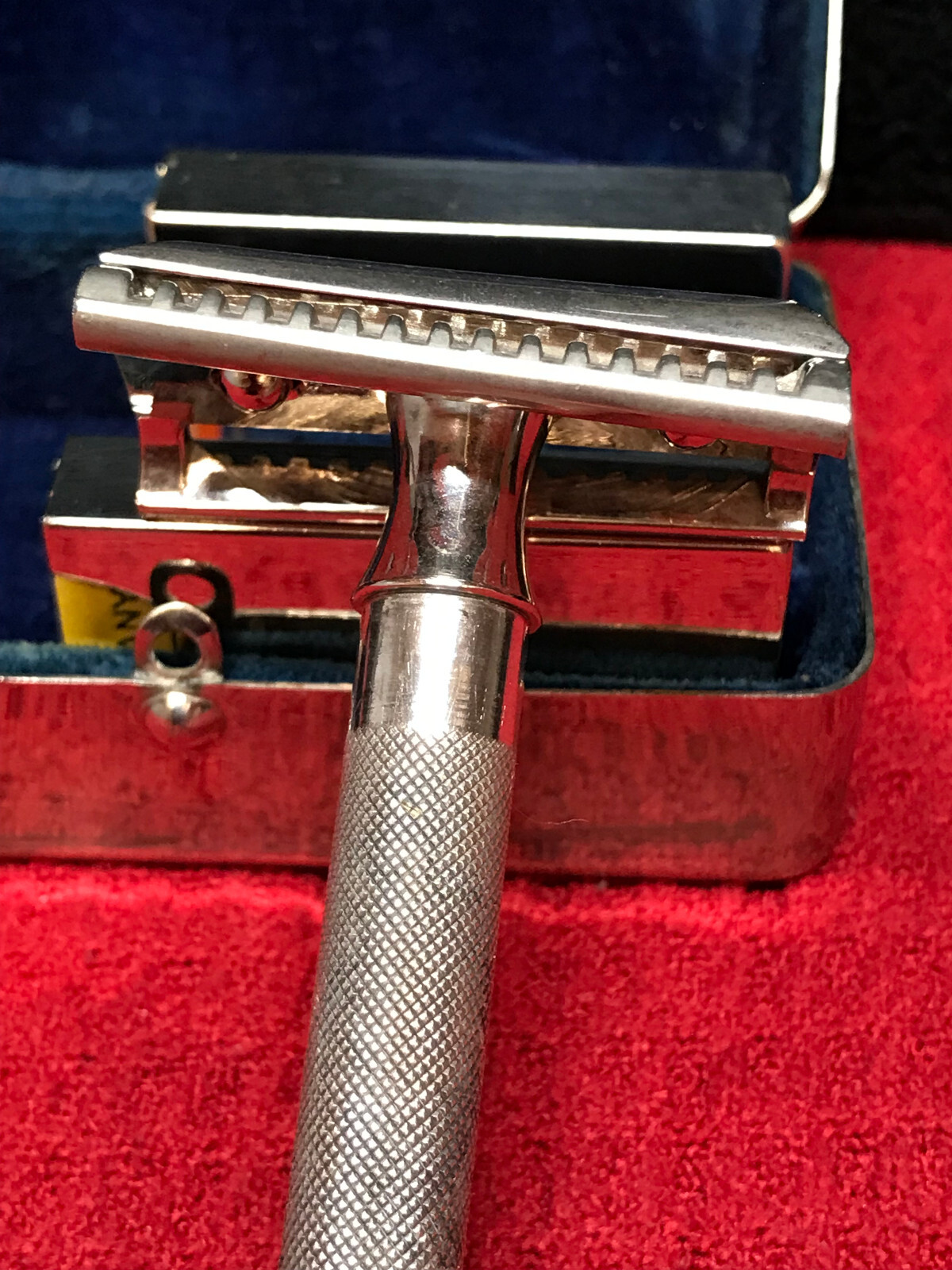 *RARE* 3-Piece Pomco Slant Safety Razor w/Case - Hoffritz Cousin - Nice ...