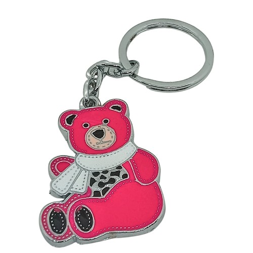 keychains for women Cute Pink Teddy Bear Keychain – Adorable Plush Key ...