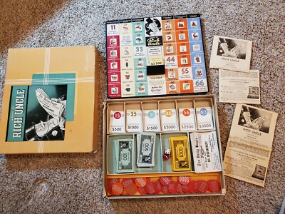 GAME of RICH UNCLE BOARD GAME, 1946 by PARKER BROTHERS INC. VINTAGE ...