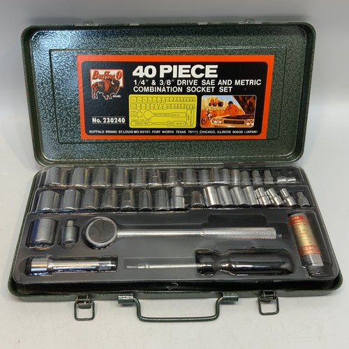 Vintage Buffalo 40 Piece 1/4" & 3/8" Drive SAE & Metric Combination ...
