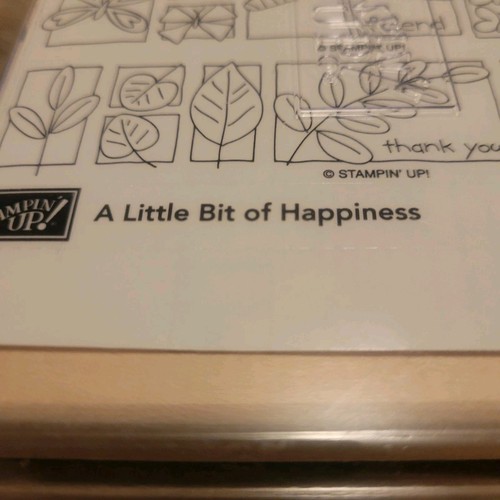 NIB Set of 4 Stampin Up A LITTLE BIT OF HAPPINESS Wood Block Rubber ...