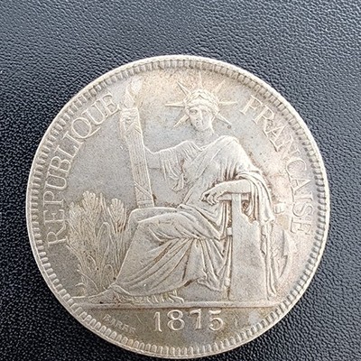 1875 Republique Francaise French Indochina Titre 0.900 Poids 1 Piastre ...