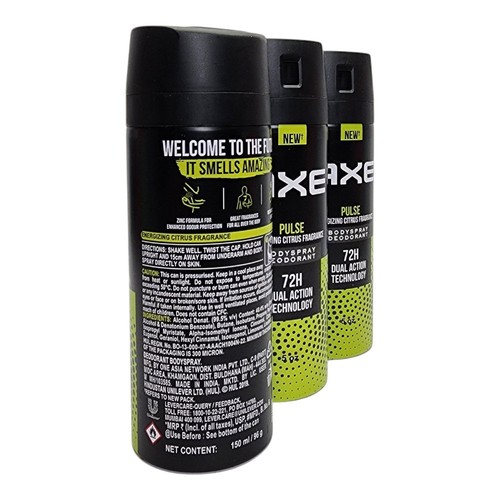 AXE 3 Pack New PULSE Deodorant Body Spray Fragrance for Men 150ml/Free ...
