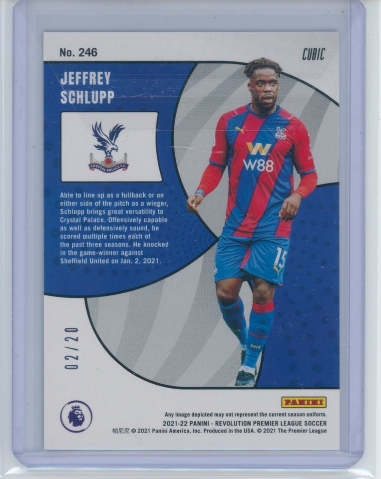 2021-22 Jeffrey Schlupp Panini Revolution Cubic Foil Crystal Palace ...