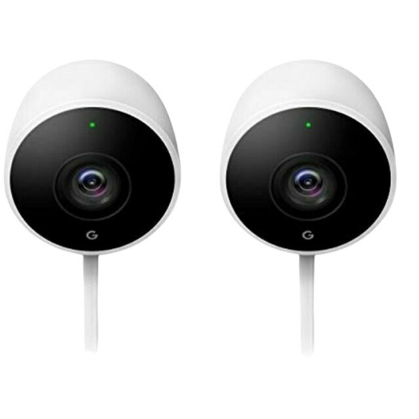 Google Nest Cam Indoor/Outdoor Surveillance Camera - Snow, Pack of 2 ...