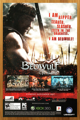 2007 Beowulf: The Game Xbox 360 PS3 Print Ad/Poster Original Video Game ...