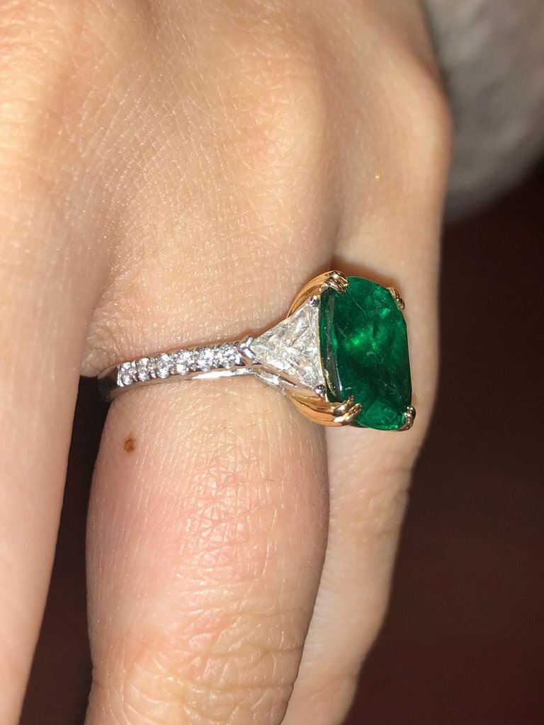 Real 935 Silver Emilio 6.26CT Genuine Emerald Cubic Zirconia ...