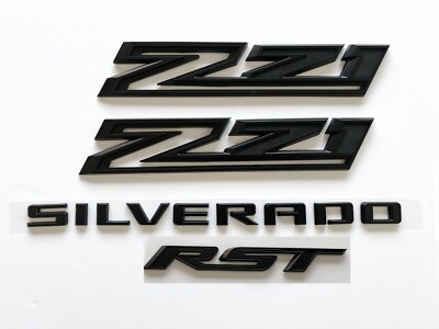 2019-2023 Matte Black Chevrolet Silverado RST Z71 Emblem Nameplate ...