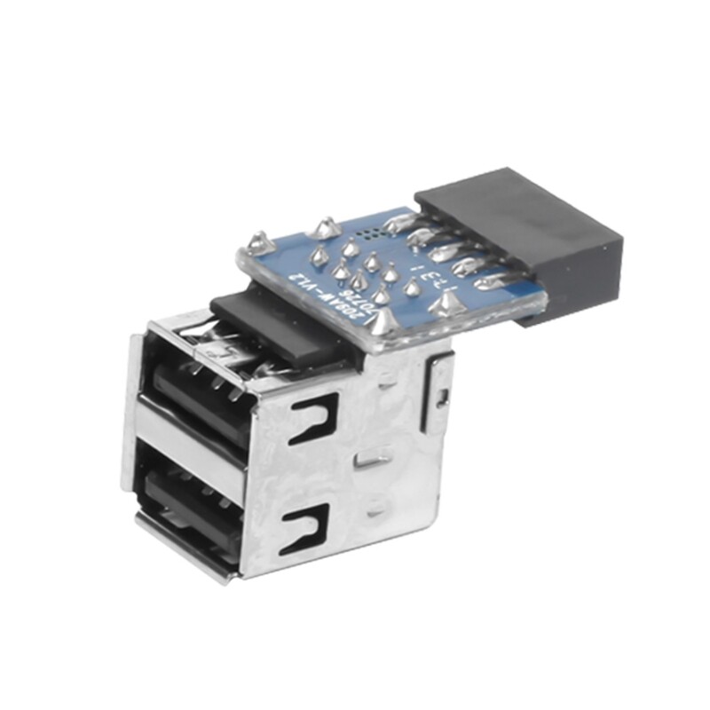 Motherboard USB 2.0 Splitter 9-Pin to 2 Ports USB2.0 Female Adapter ...