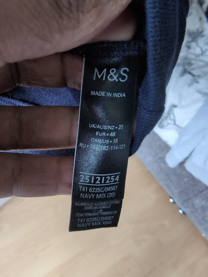 M&S Peanuts Sweater Sweatshirt Womens Grey Navy Blue Size 20 Good ...