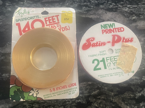 Vintage Craft Ribbon Spools Tywell Splendorette Satin-Plus Lot of 2 ...