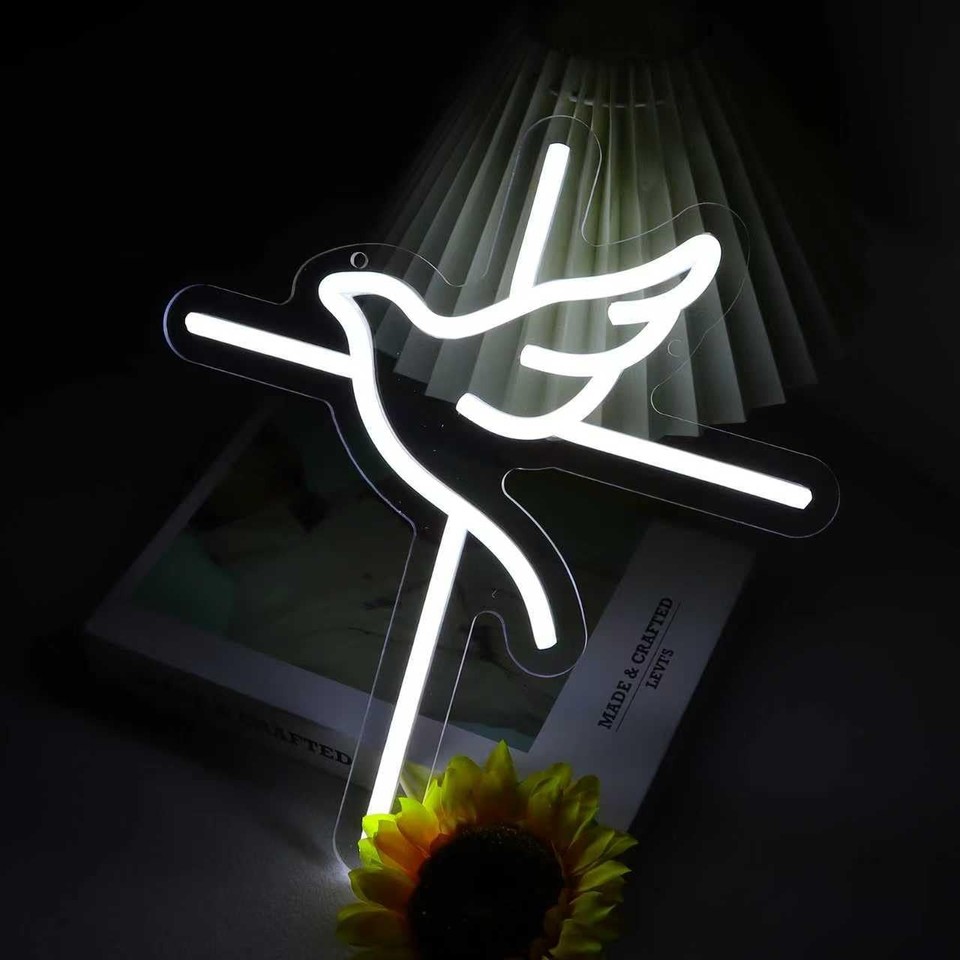 Peace Dove Jesus Cross Neon Sign for Wall Decor, Easter Cross USB ...